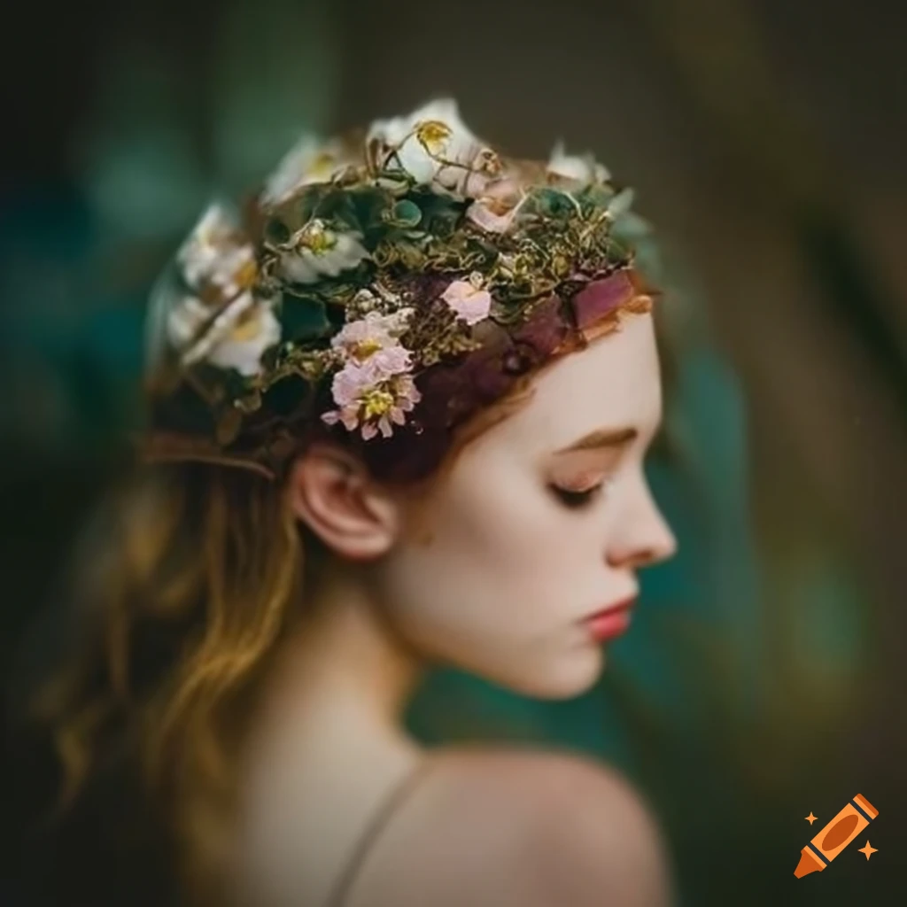 Ethereal flower crown with spectral snapdragons and thorny vines on Craiyon