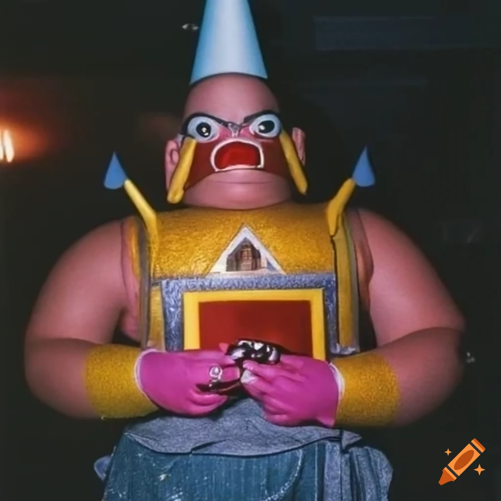 Krang at an 80s birthday party in polaroid style on Craiyon