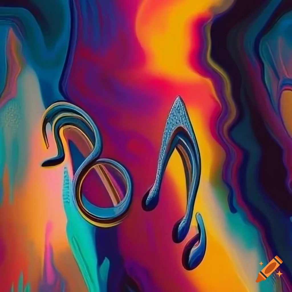 Abstract depiction of visible music vibes in a centered composition on ...