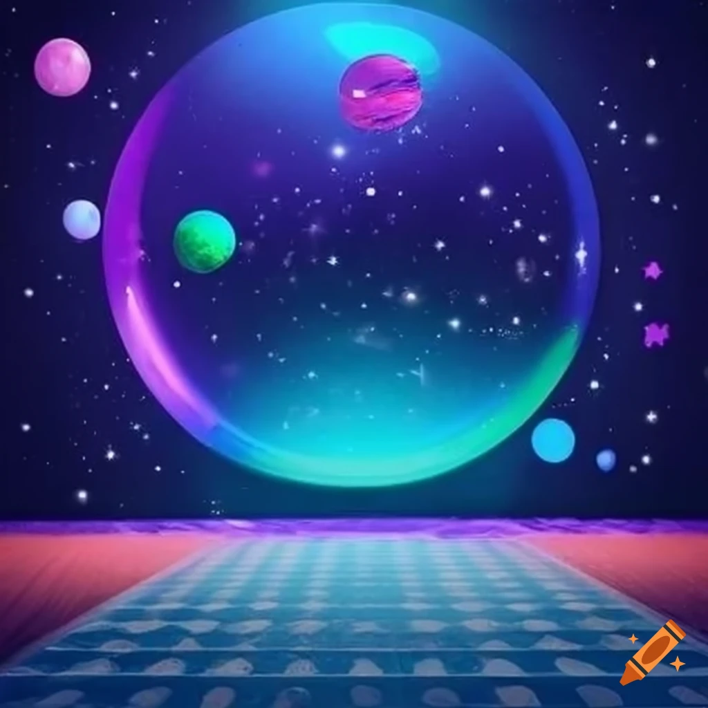 Space-themed dance floor on Craiyon