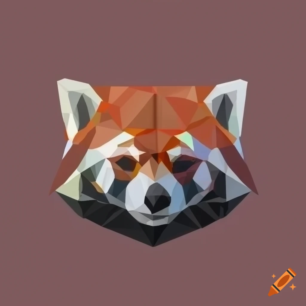 Low poly red panda hacker logo on Craiyon