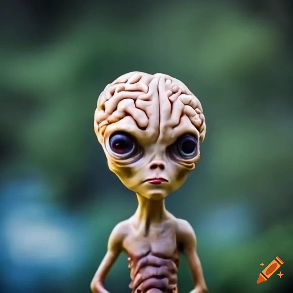 Alien with a large brain head on Craiyon