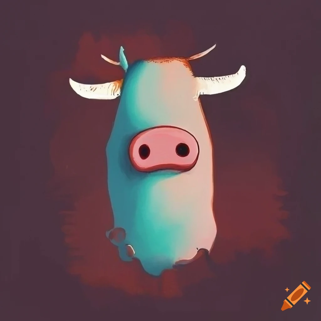 Funny cow screenprint on Craiyon
