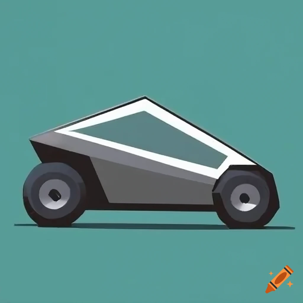 Go-kart styled as a tesla cybertruck with logo on Craiyon