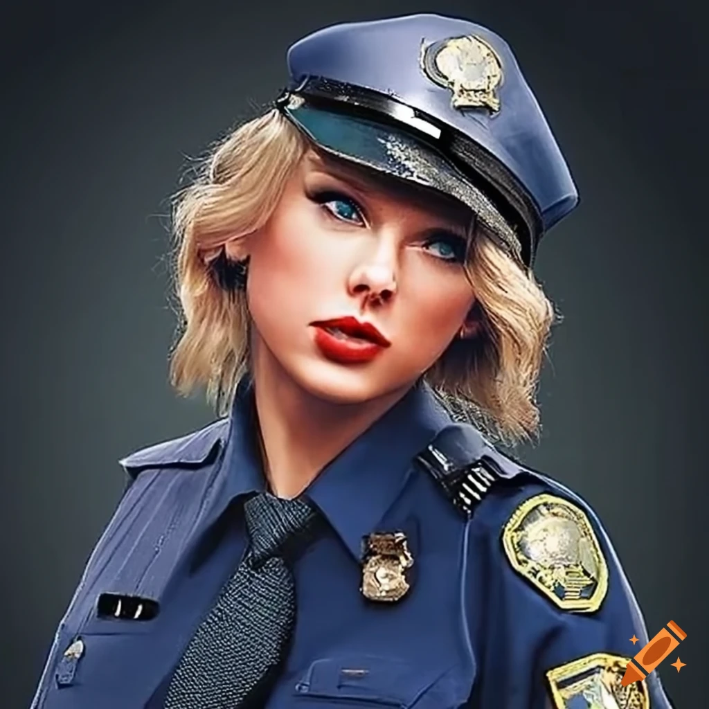 Taylor swift dressed as a police officer on Craiyon