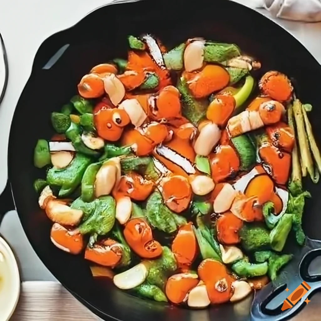 Finding nemo stir-fry in a skillet on Craiyon