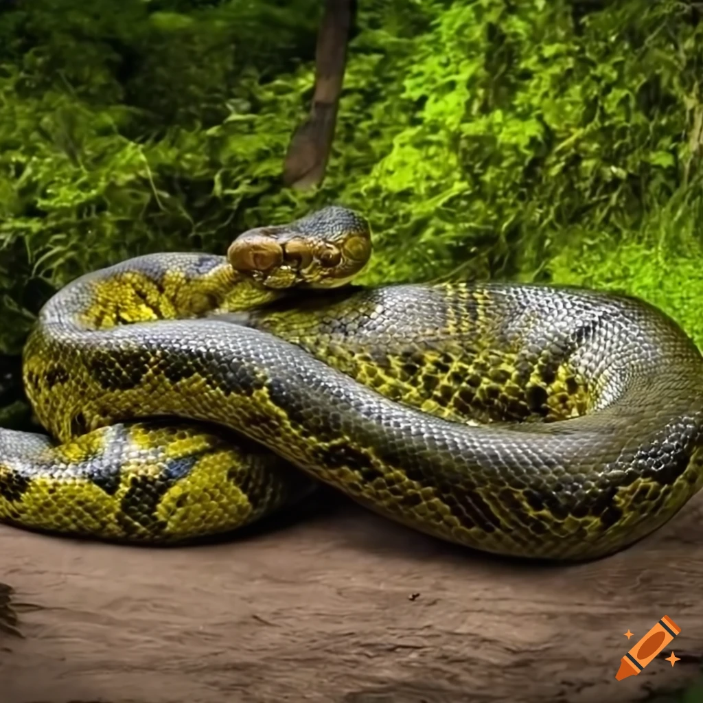 Big green anaconda on Craiyon