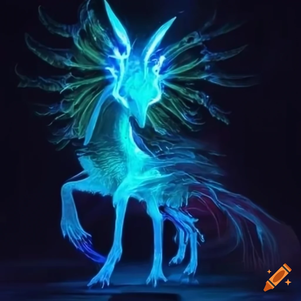 Divine luminous glowing mythical creature on Craiyon