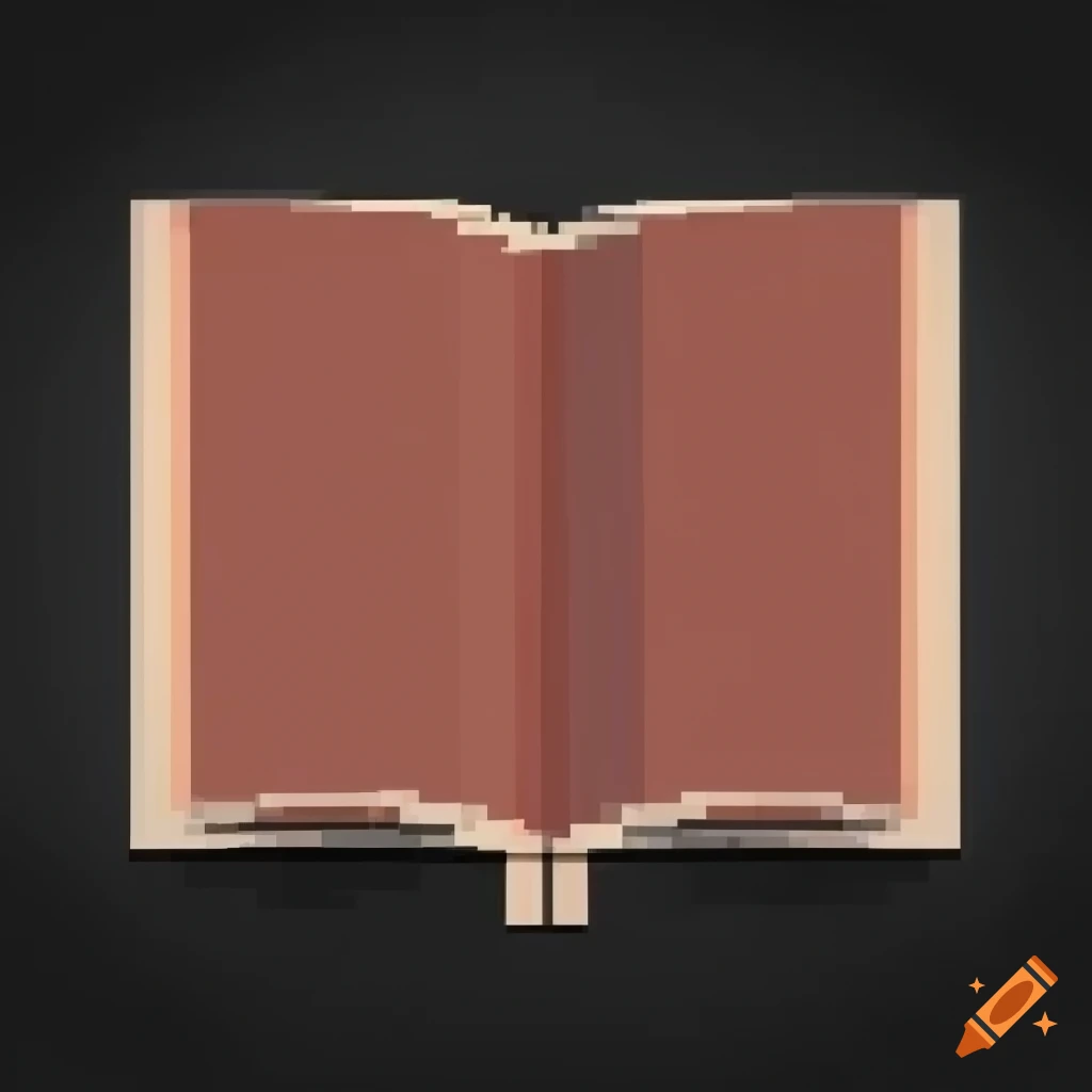 Open Minecraft-style pixel art empty book from top view on Craiyon