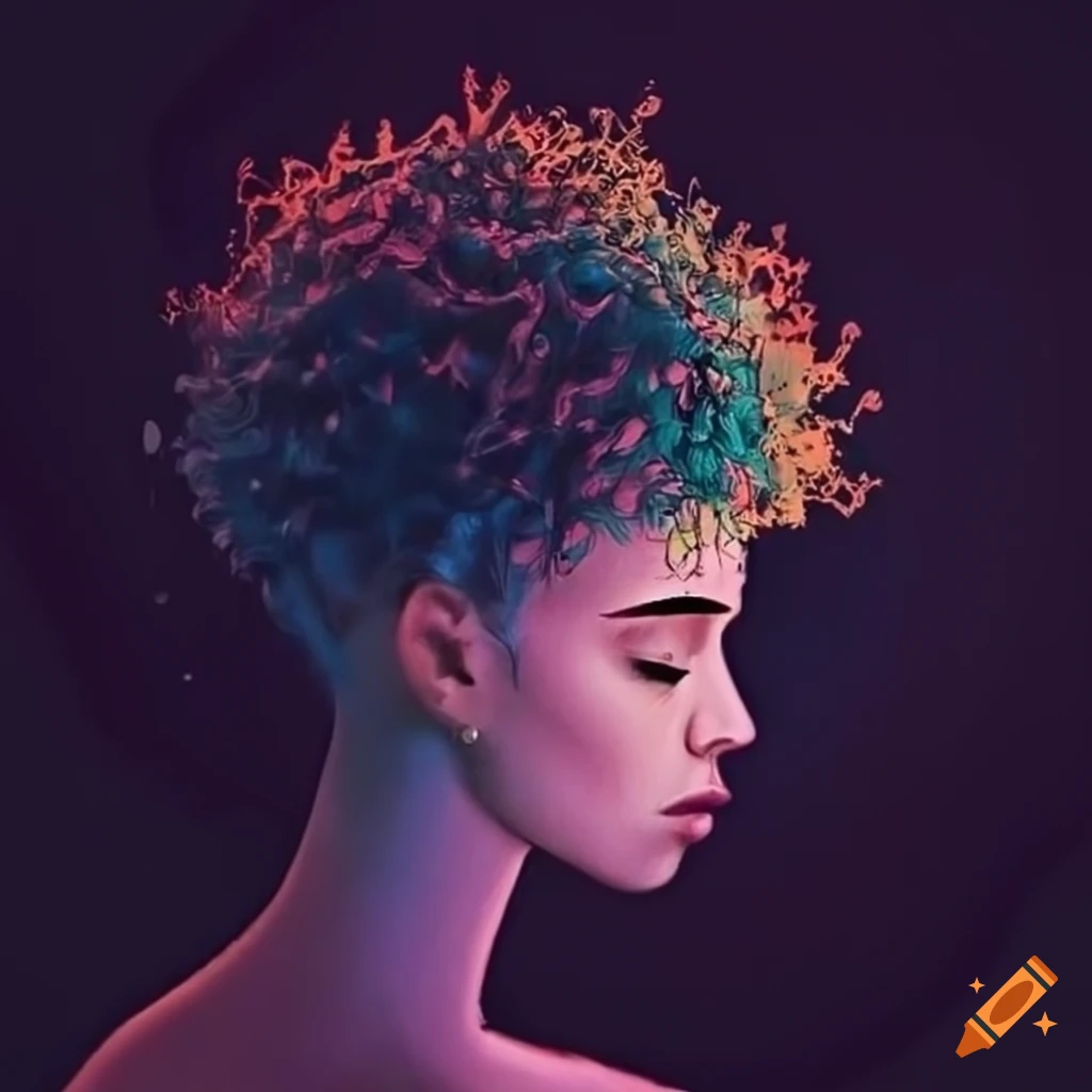 Illustration representing overthinking on Craiyon