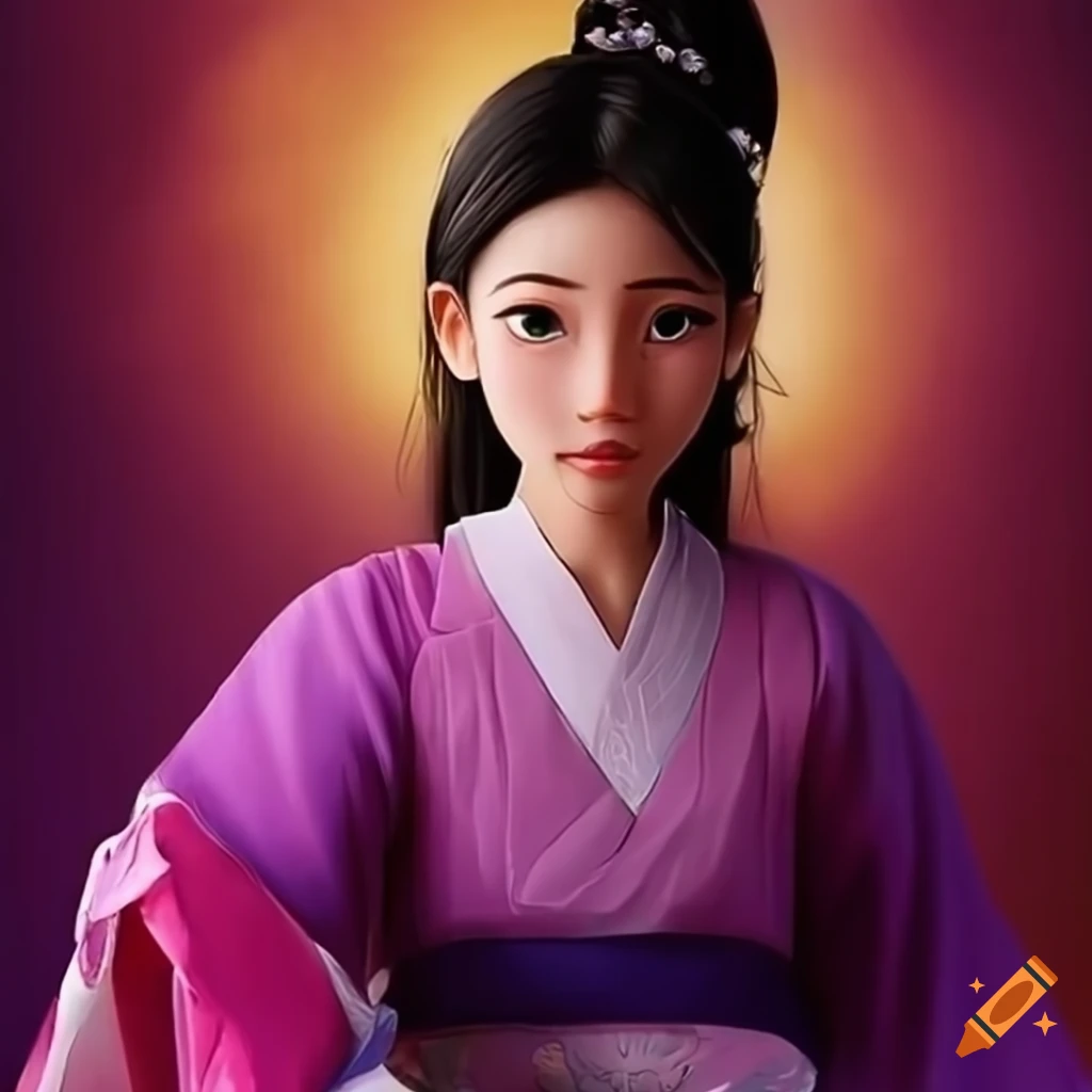 Japanese princess with intricate hairstyle on Craiyon