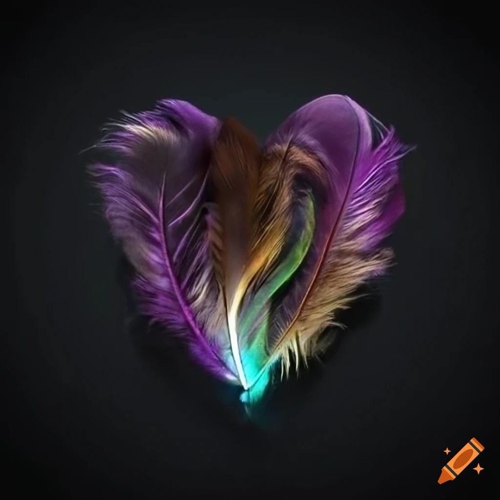 Feather heart symbol on Craiyon