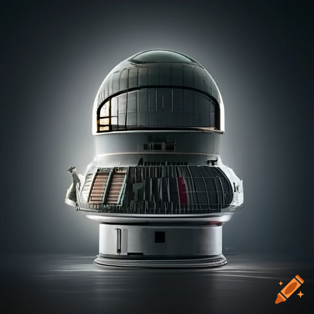 Retro futuristic radar station on Craiyon