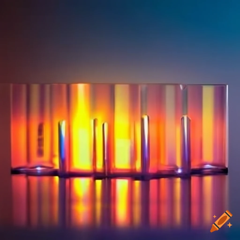 Liquid emitting light in a cuvette on Craiyon