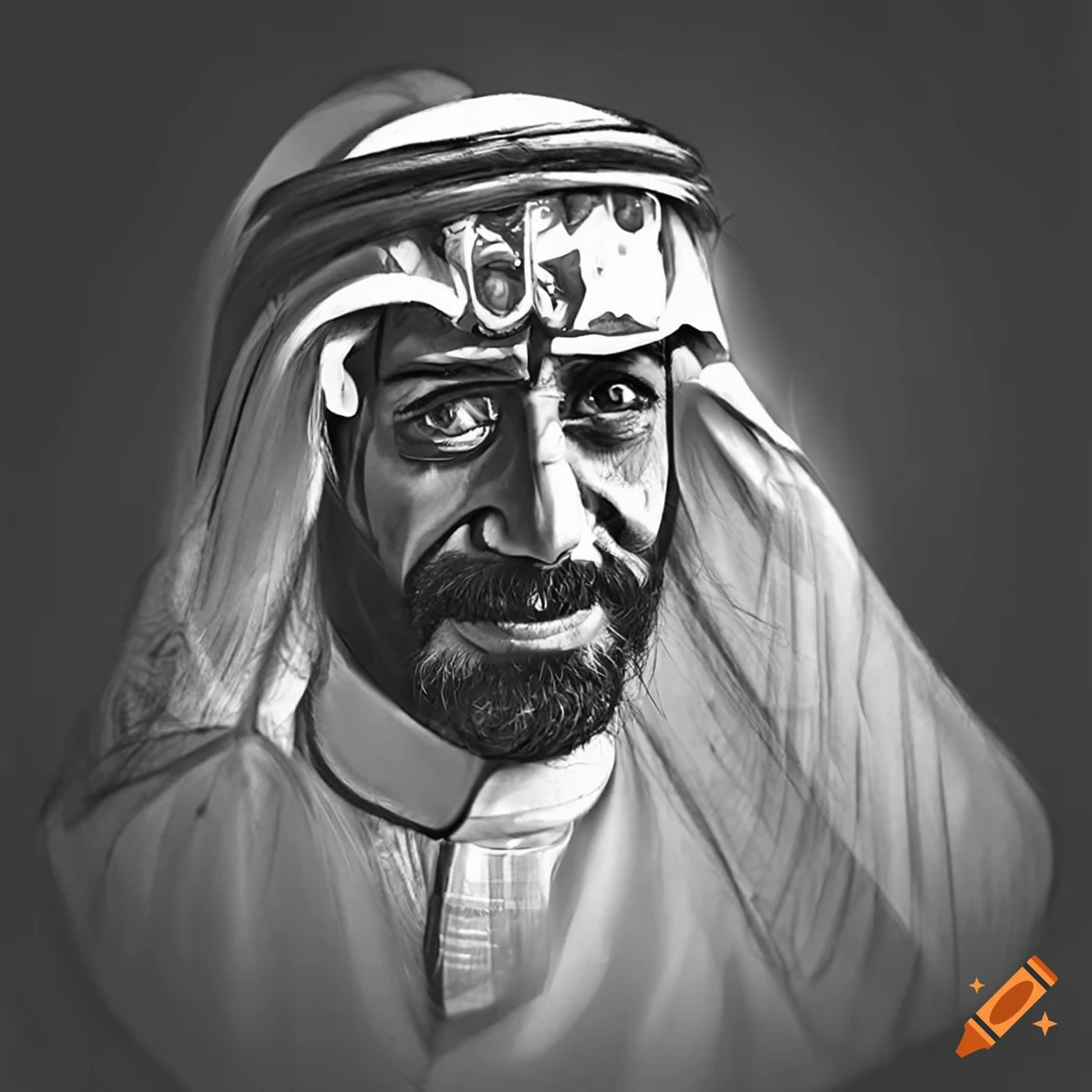 Portrait of an Arabic man in a historical setting on Craiyon