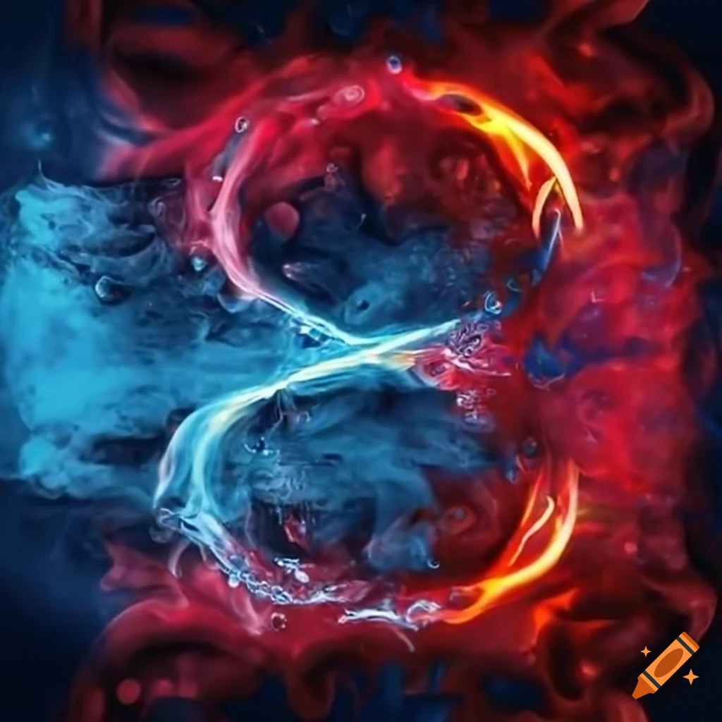 Water and fire forming an infinity sign on Craiyon