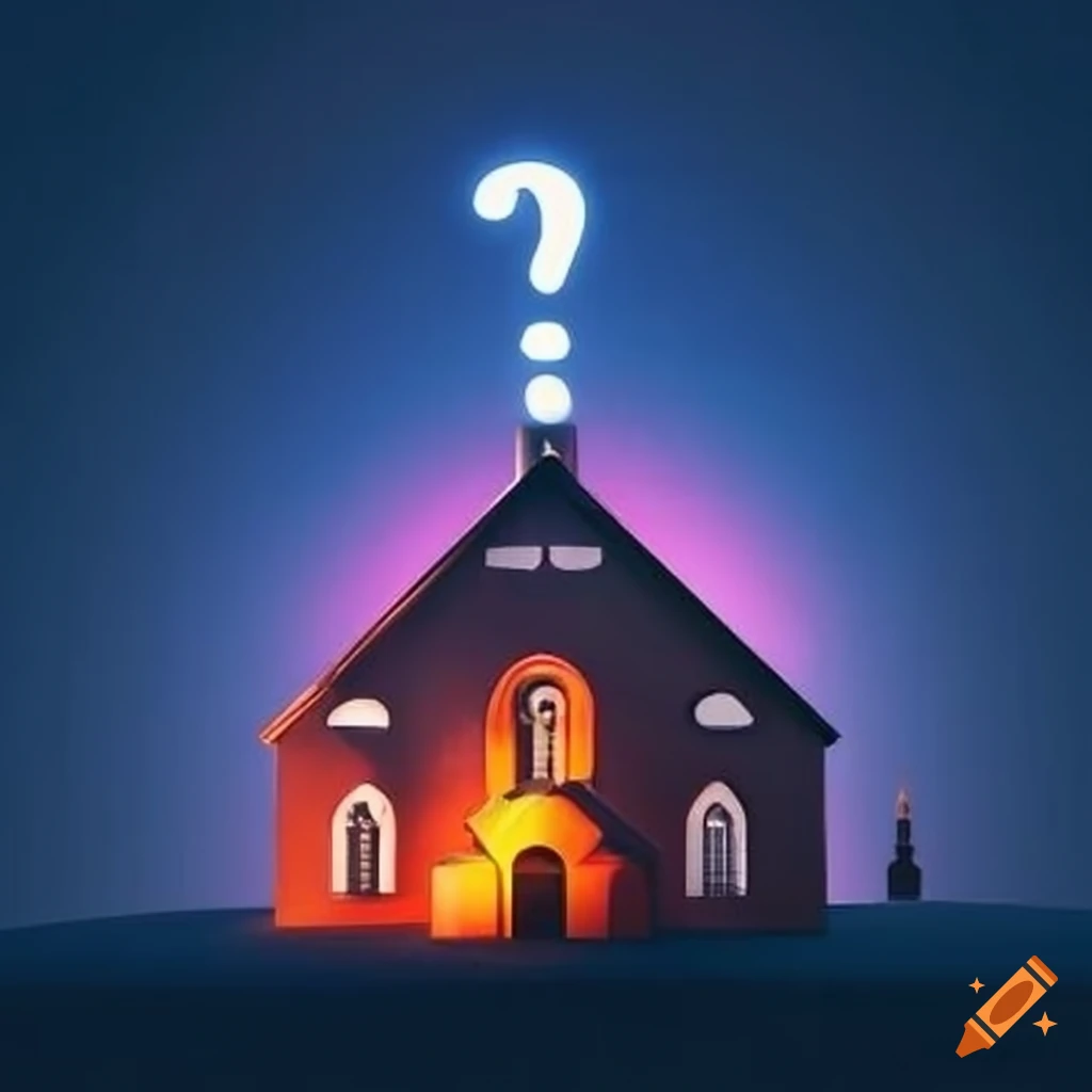 Church with question marks on top on Craiyon