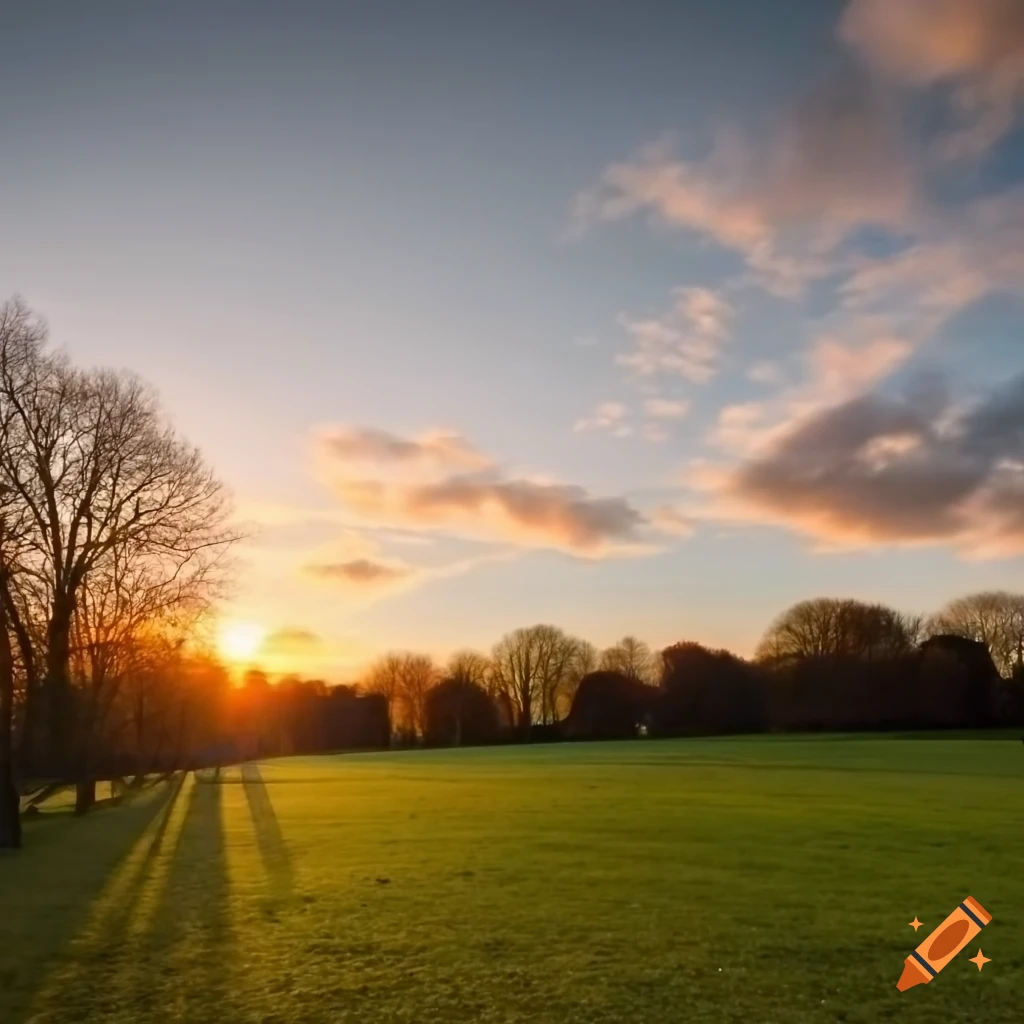 Knighton Park in Leicester, England at sunset on Craiyon