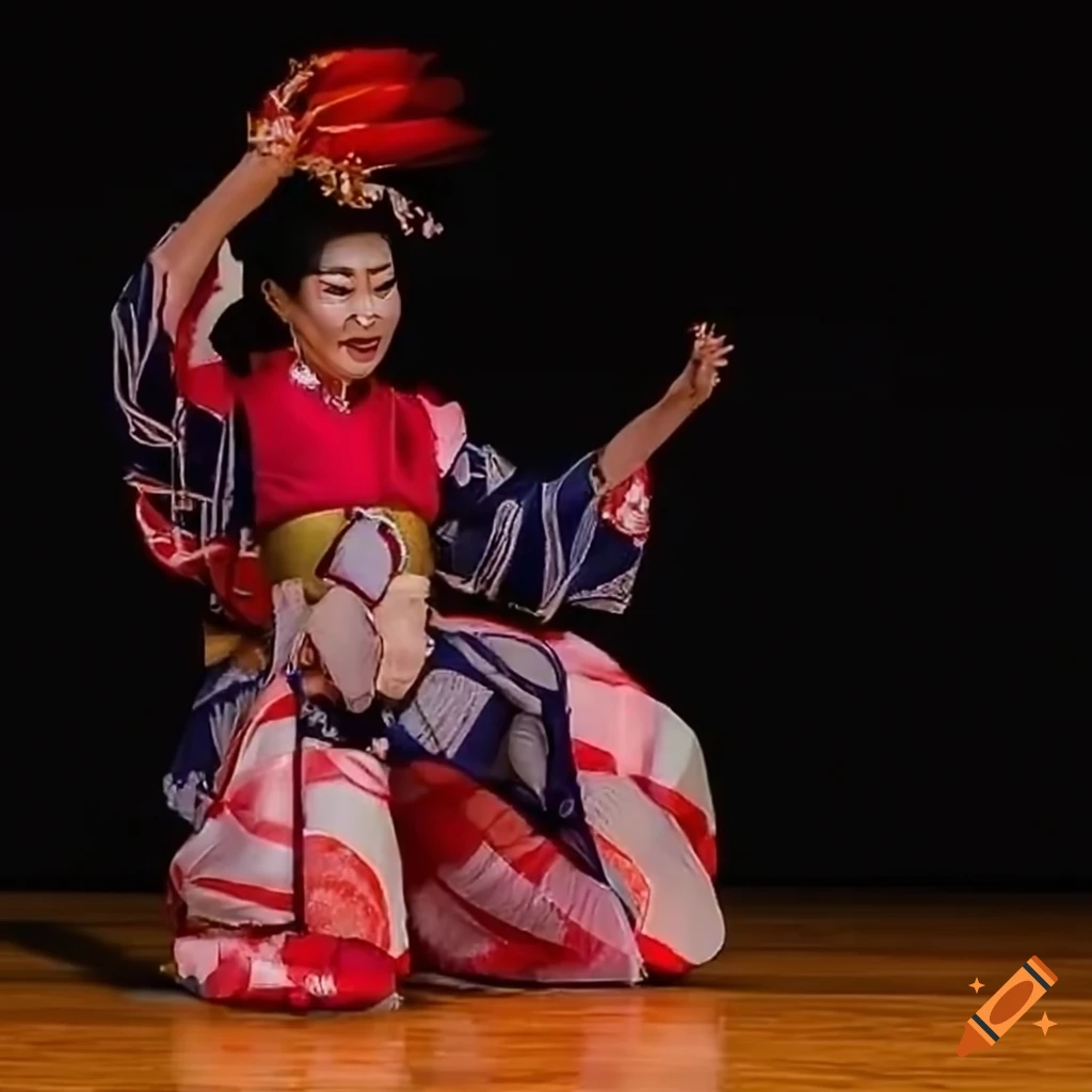Nihon Buyo Traditional Dance style art with crab claws dancing on Craiyon