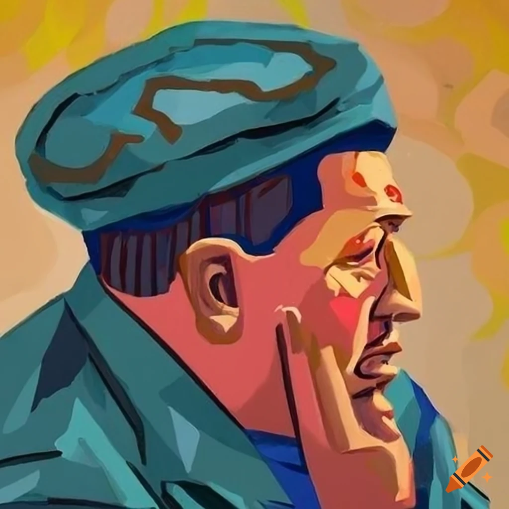 Stylized profile painting of hugo chavez in the style of van gogh on ...