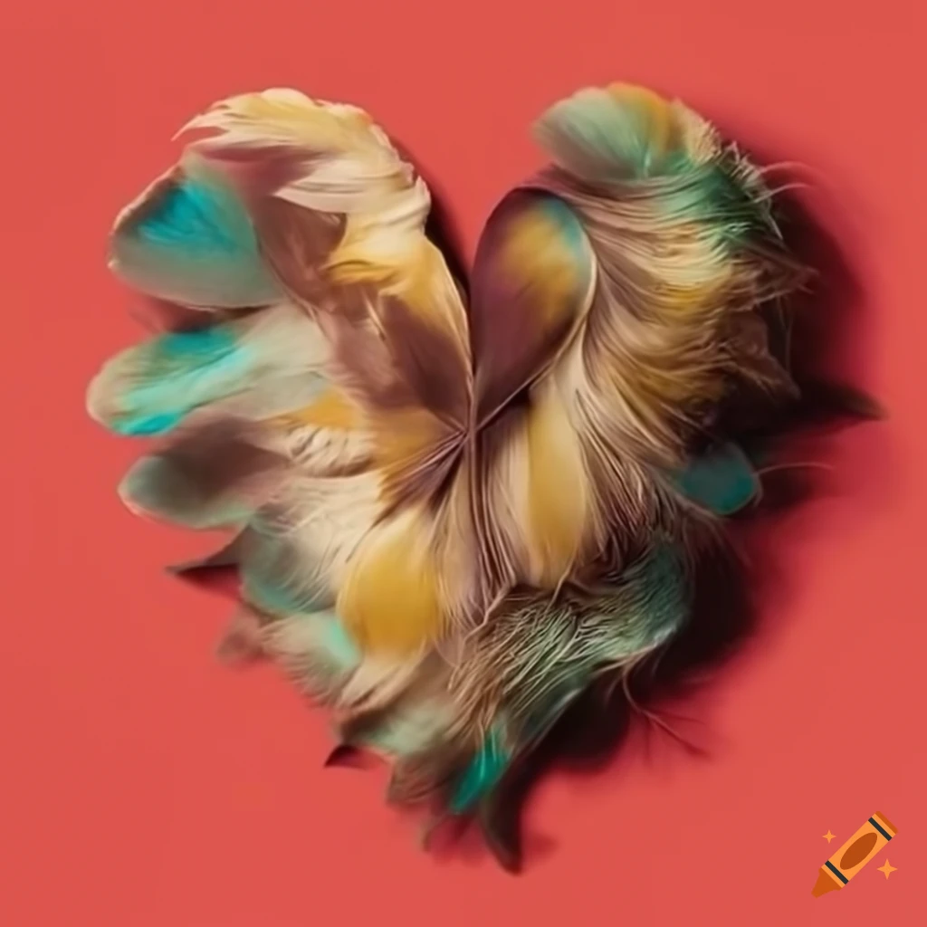 Feather heart symbol on Craiyon