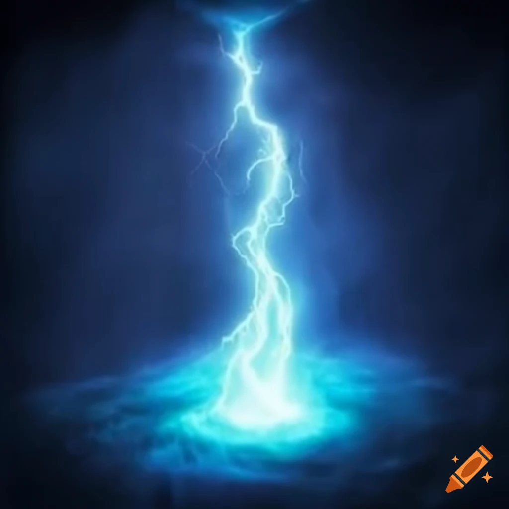 White magical lightning spell with divine power and bright glow on Craiyon