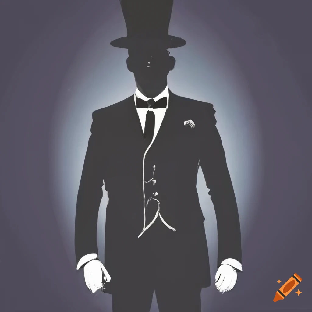 1920s style poster with male singer in silhouette wearing tuxedo and ...