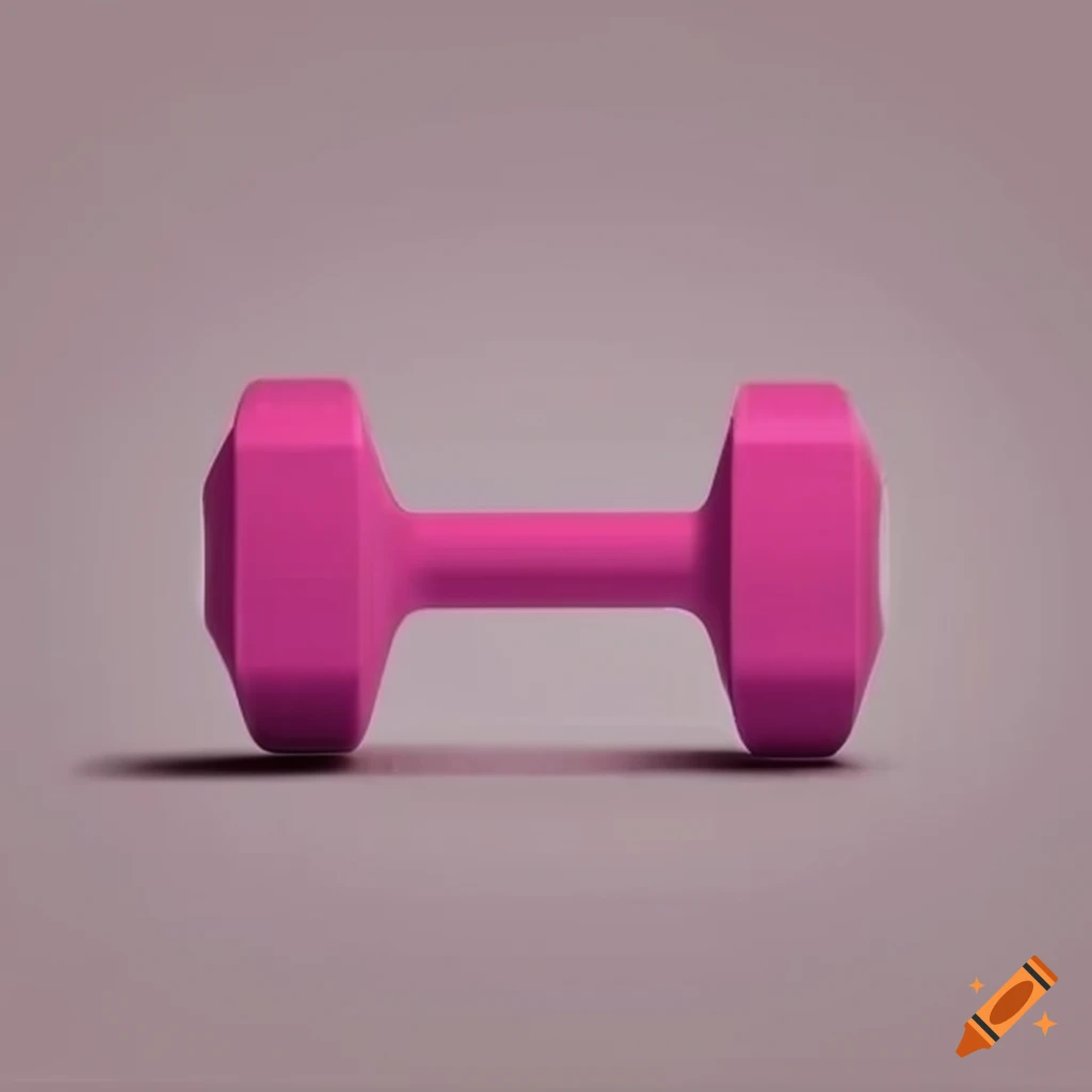 Contemporary pink dumbbell design for fitness brand on Craiyon