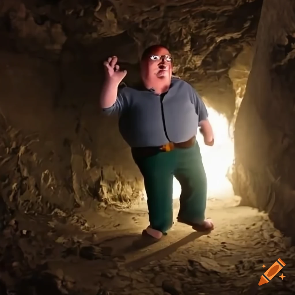 Humorous cartoon character falling into a pit on Craiyon