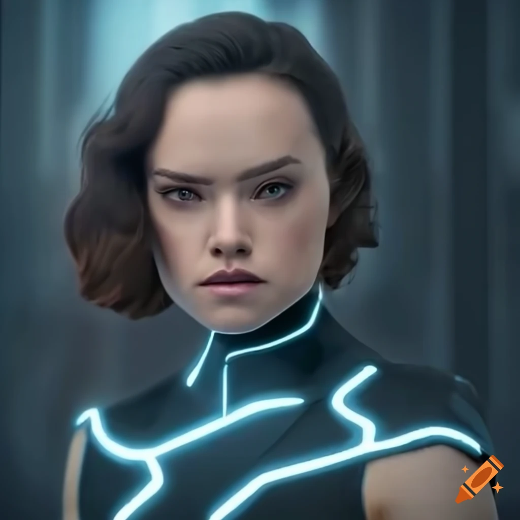 Digital portrait of daisy ridley as quorra from tron legacy on Craiyon