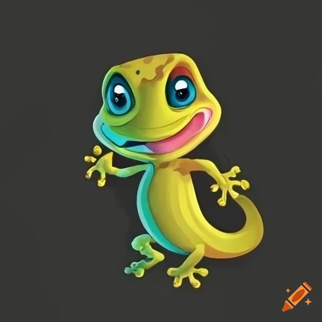 Gecko cartoon character on Craiyon