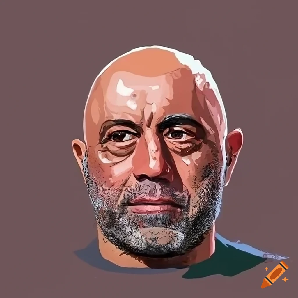Cartoon illustration of joe rogan in high resolution on Craiyon