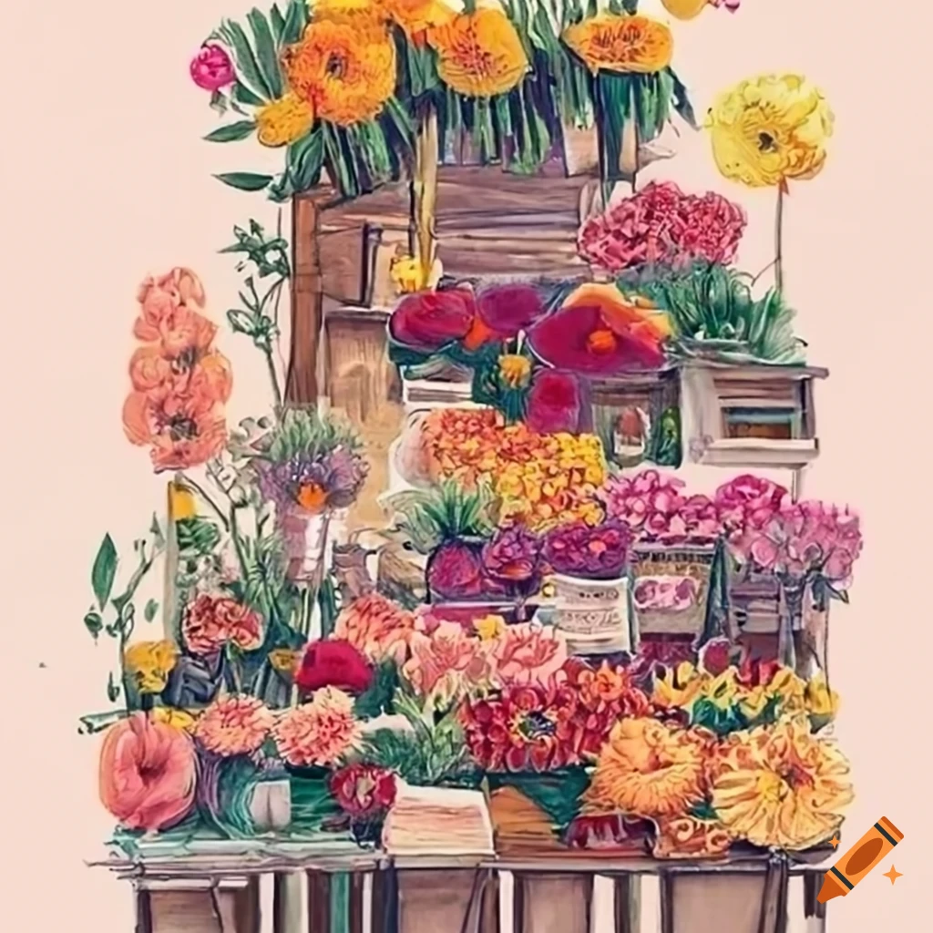 Flower market inspiration poster on Craiyon