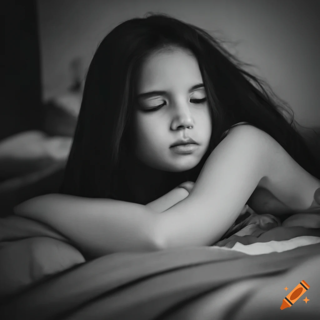 Girl getting up from bed on Craiyon