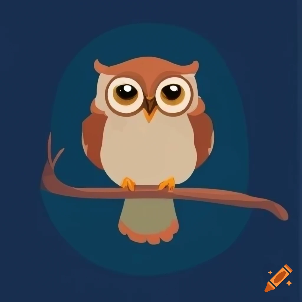 Adorable little owl in 2d vector illustration on Craiyon