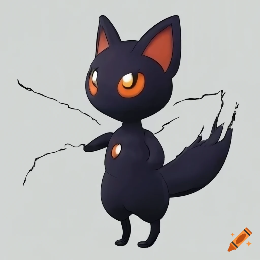 Cat Pokemon Nimbus, a dark lightning type in Pokemon style on Craiyon