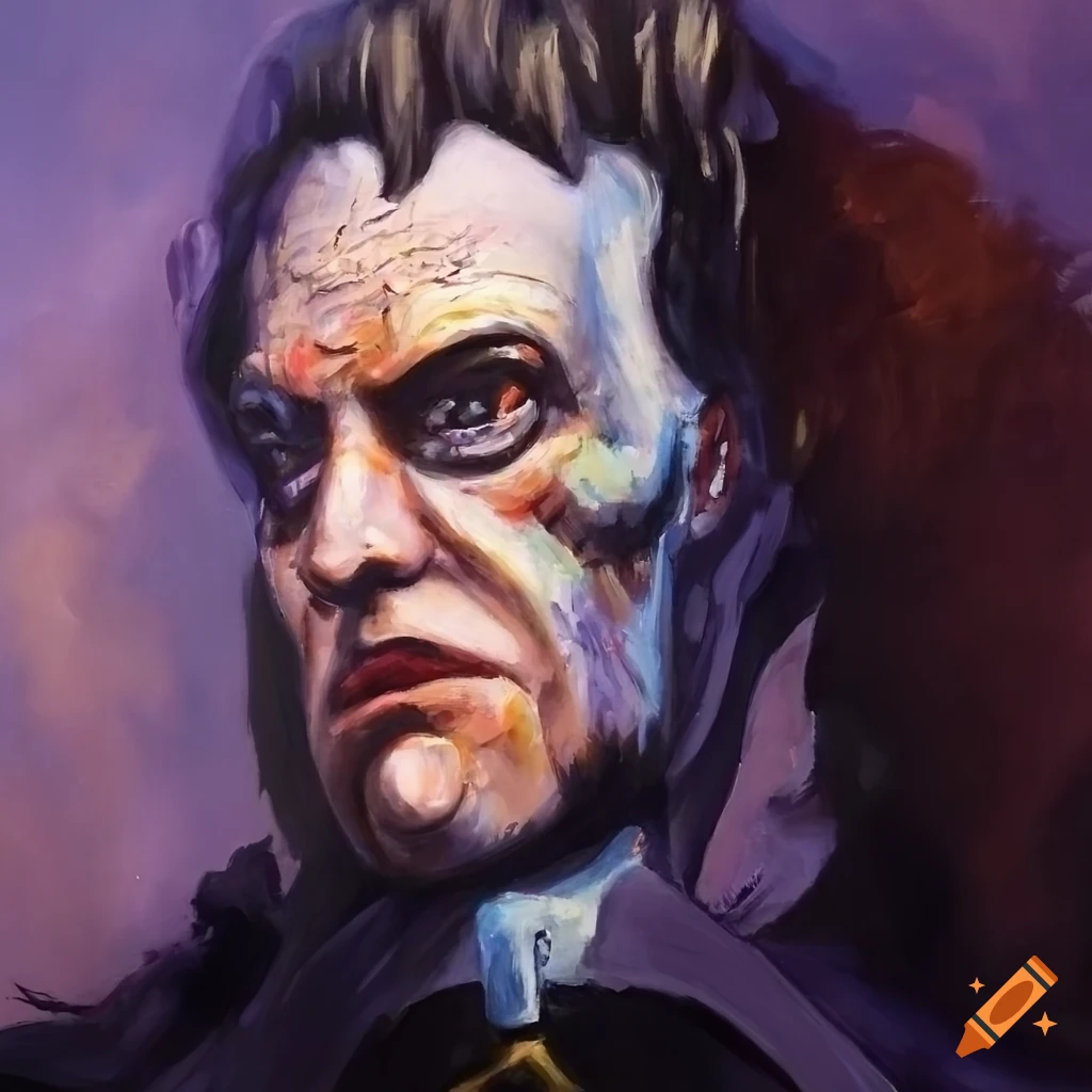 Masterful oil painting of a vintage villain from a graphic novel on Craiyon