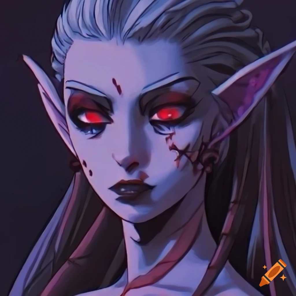 Retro anime dark elf character on Craiyon