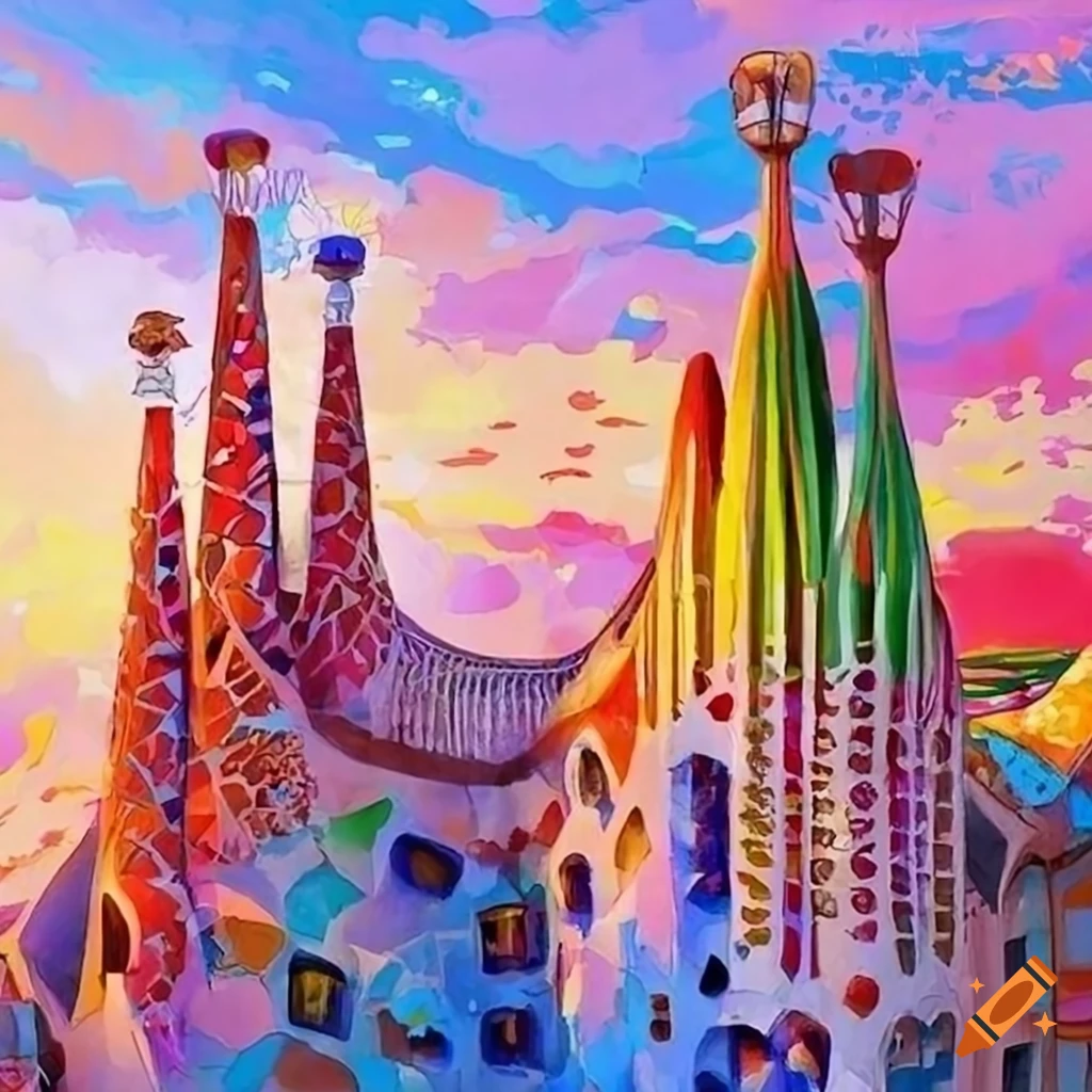Artwork showcasing Gaudi's iconic architectural fusion of tradition and ...
