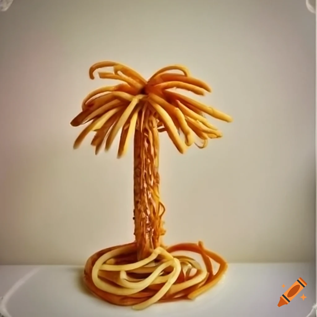 Palmtree made of noodles on Craiyon