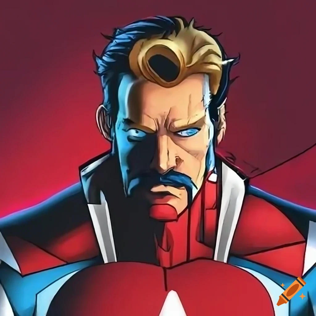 Homelander and omni man with merged mustache on Craiyon