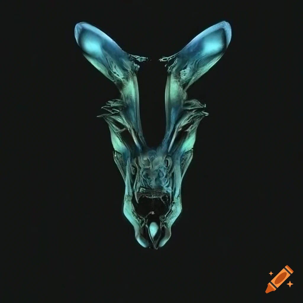 Abstract surreal depiction of formless humanoid creature in chaotic and ...