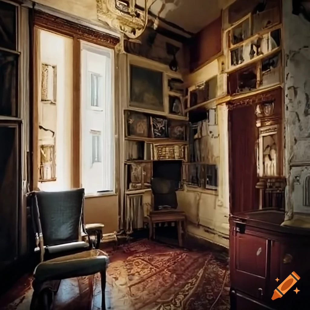 Decrepit old apartment interiors in nice, france on Craiyon