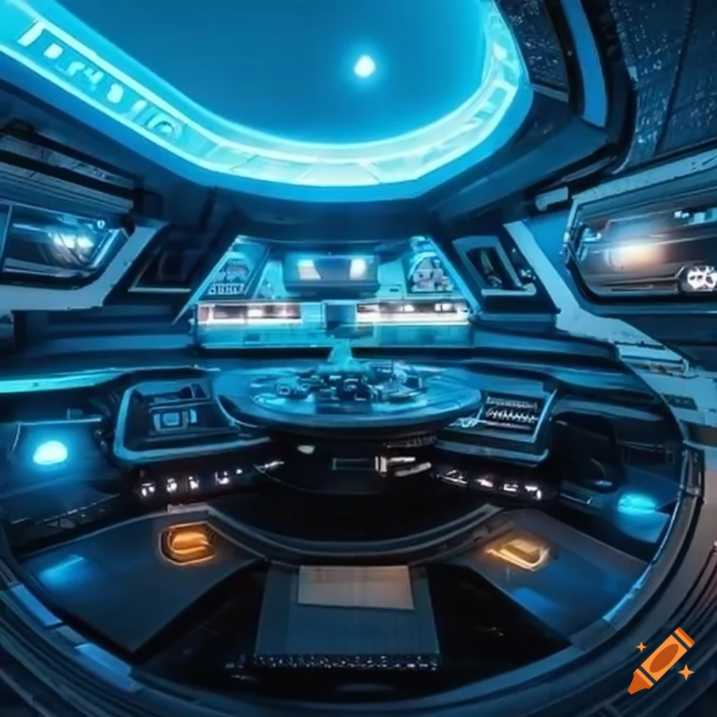 Sci-fi cafeteria in a space ship interior on Craiyon