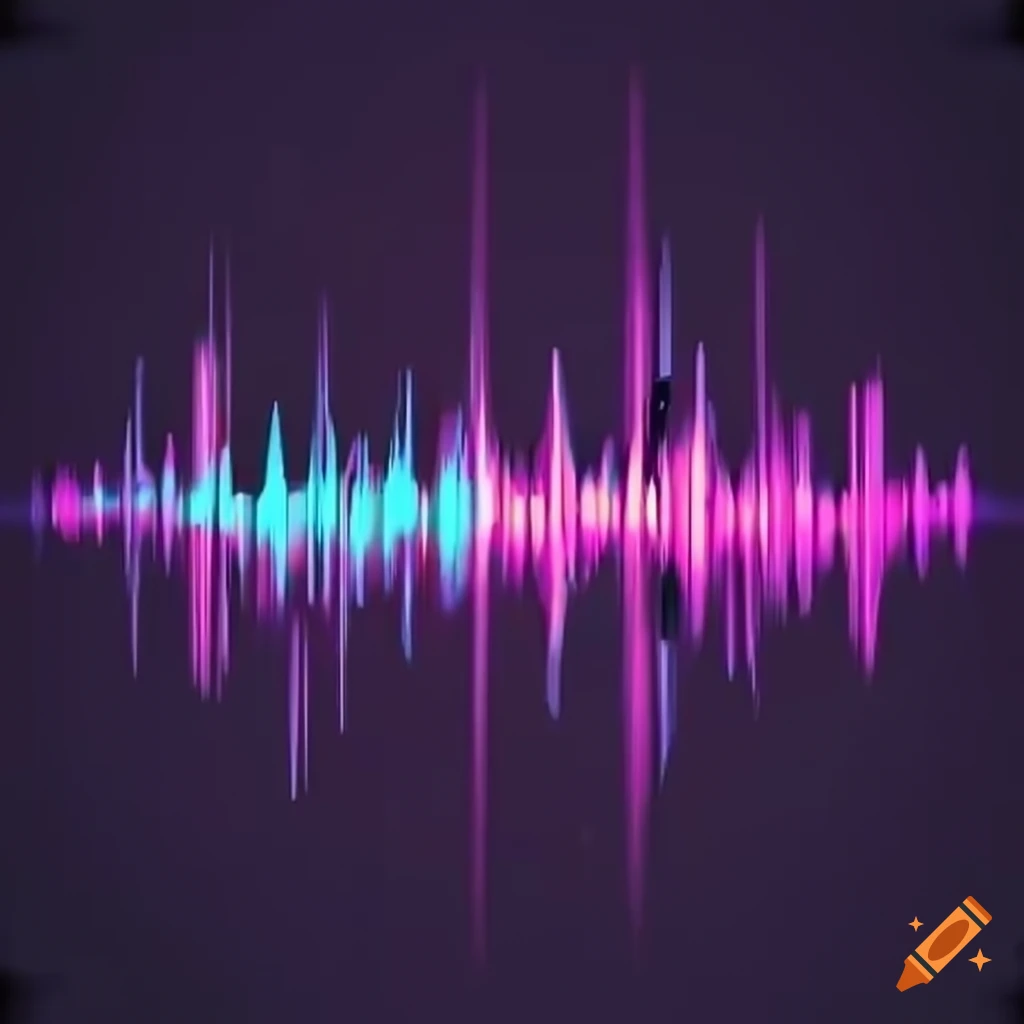 Monochrome digital sound wave on Craiyon
