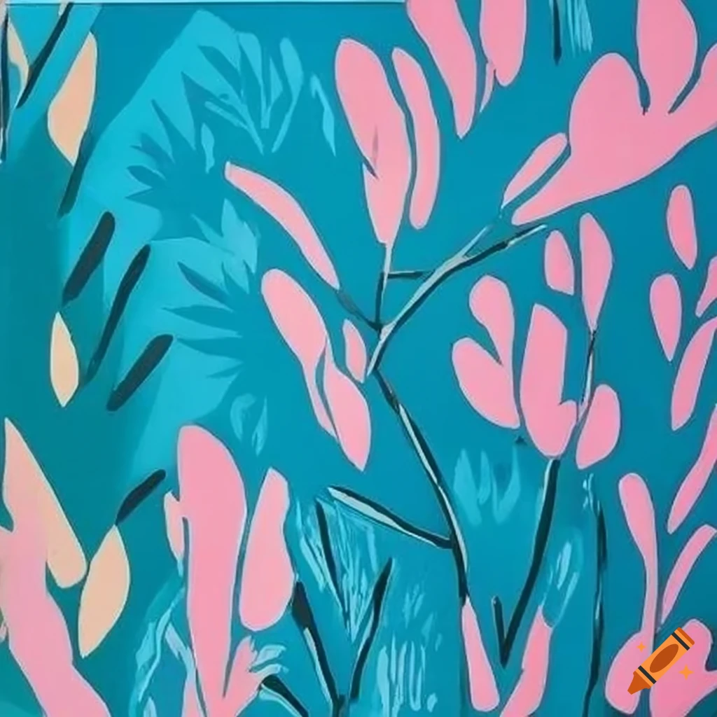 Matisse style trees linocut print on Craiyon