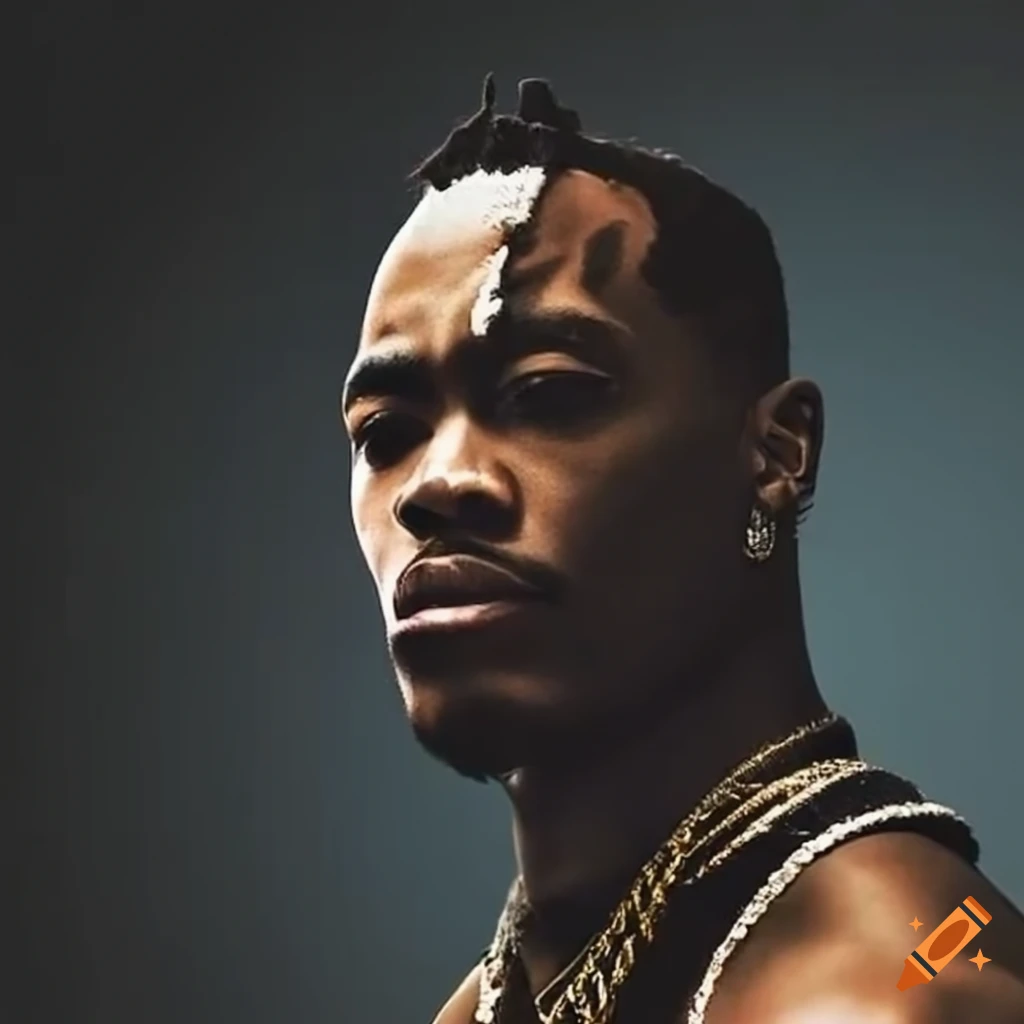 Powerful black rapper with a strong mindset on Craiyon