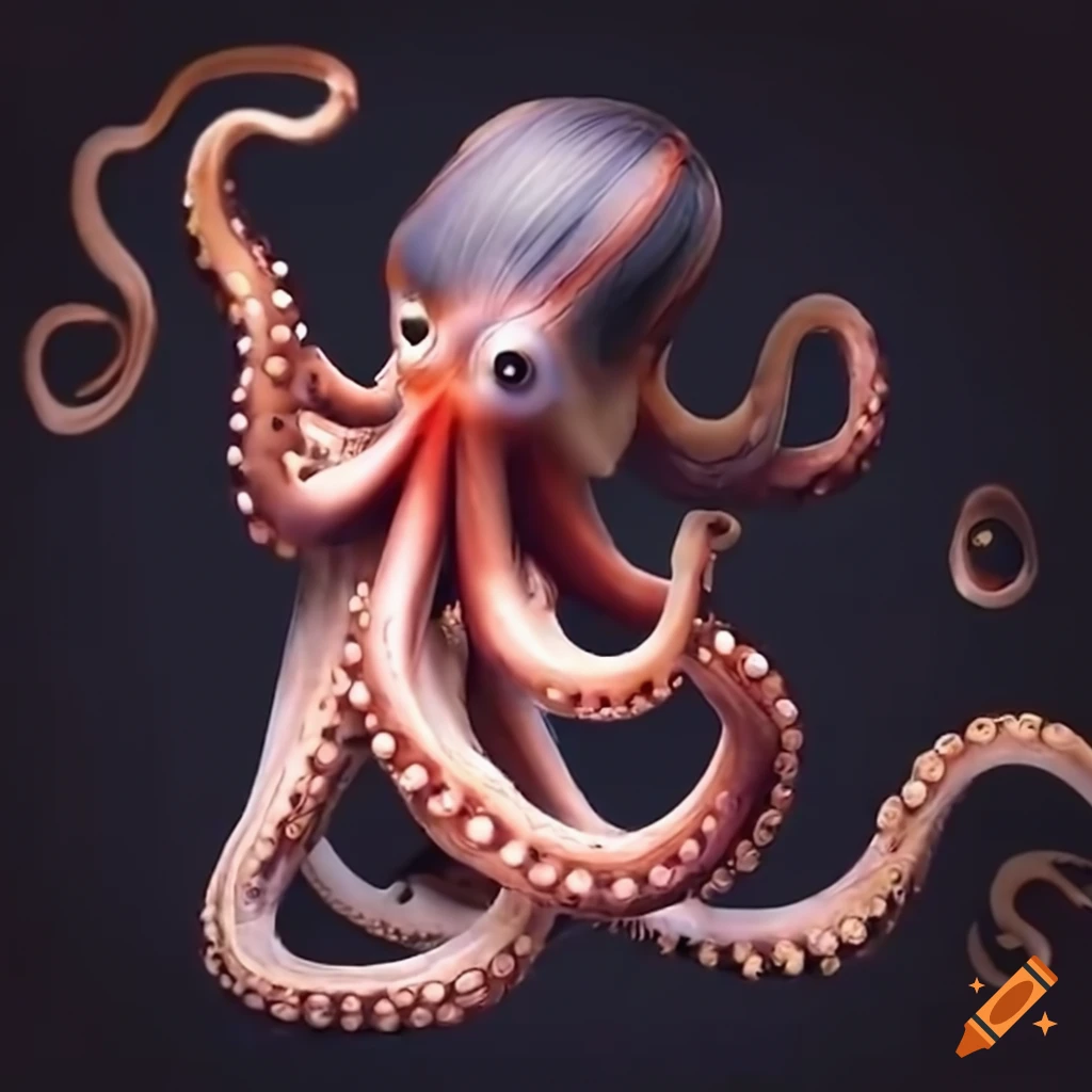 Octopus dancing in nihon buyo traditional dance style art on Craiyon