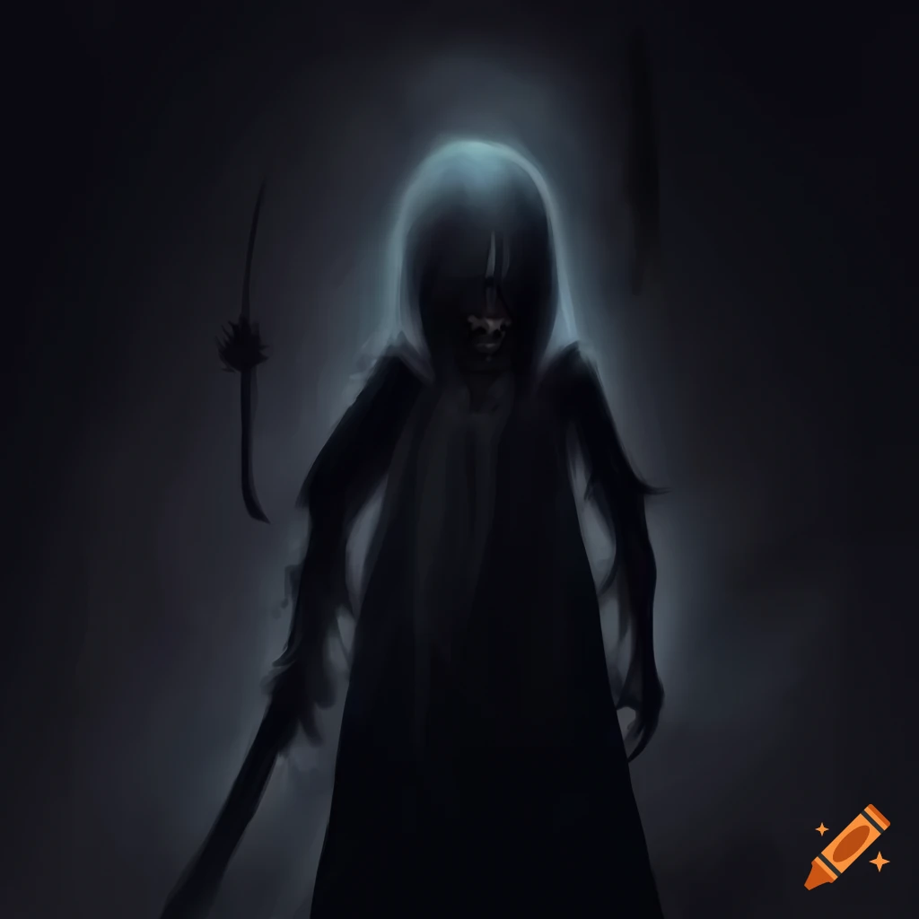 Shadow child with a sword on Craiyon