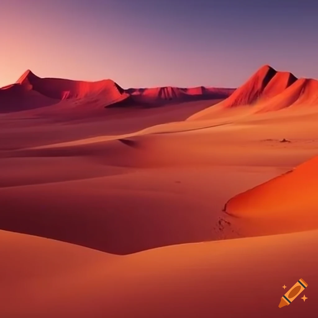Red desert landscape on Craiyon